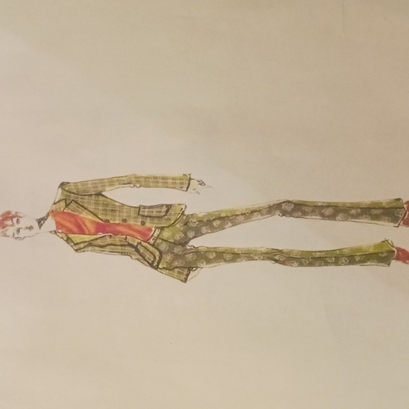 Anna Huling Collection | Jackets & Coats | Green Plaid Polyester Blazer ...